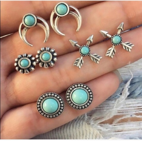 Jewelry | New 4 Piece Boho Stud Earrings Set | Poshmark